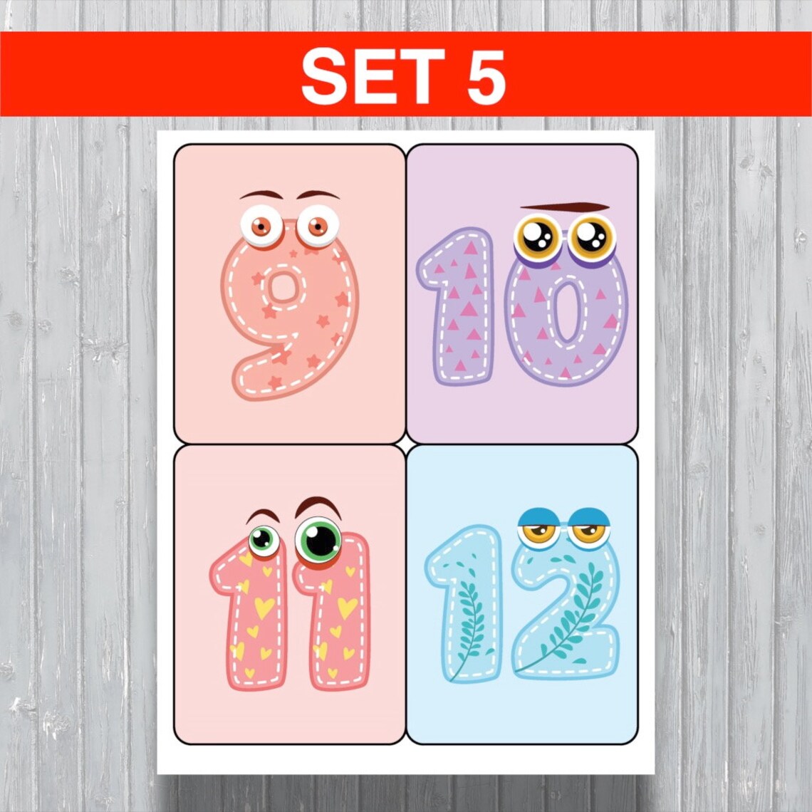 Alphabets and Numbers Flashcards Set, Montessori Flashcards, Pre-school ...