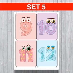 Alphabets and Numbers Flashcards Set, Montessori Flashcards, Pre-school ...