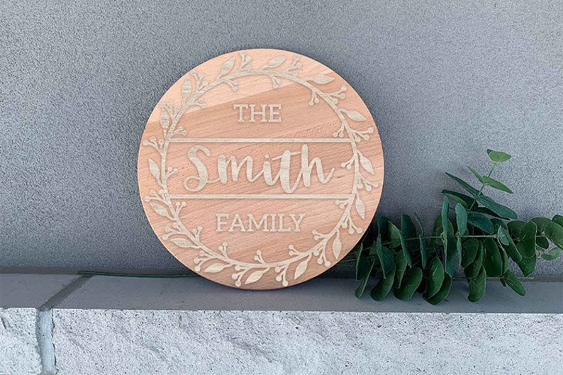 Laser Cut Round Door Sign SVG Bundle, Home Sweet Home Laser Cut File ...