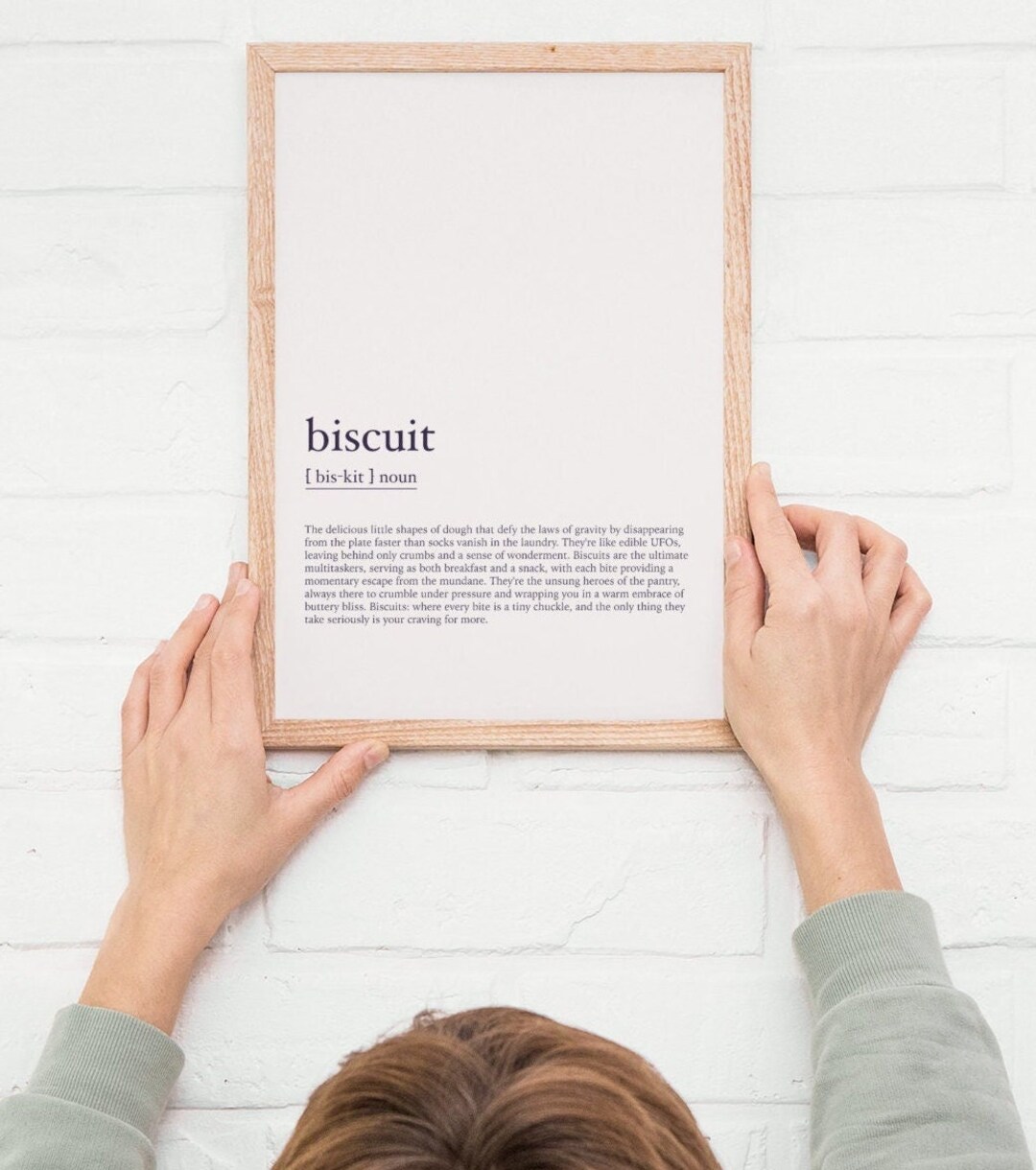 Funny Biscuit Definition Wall Art, Humorous Biscuit Art Print, Fast ...