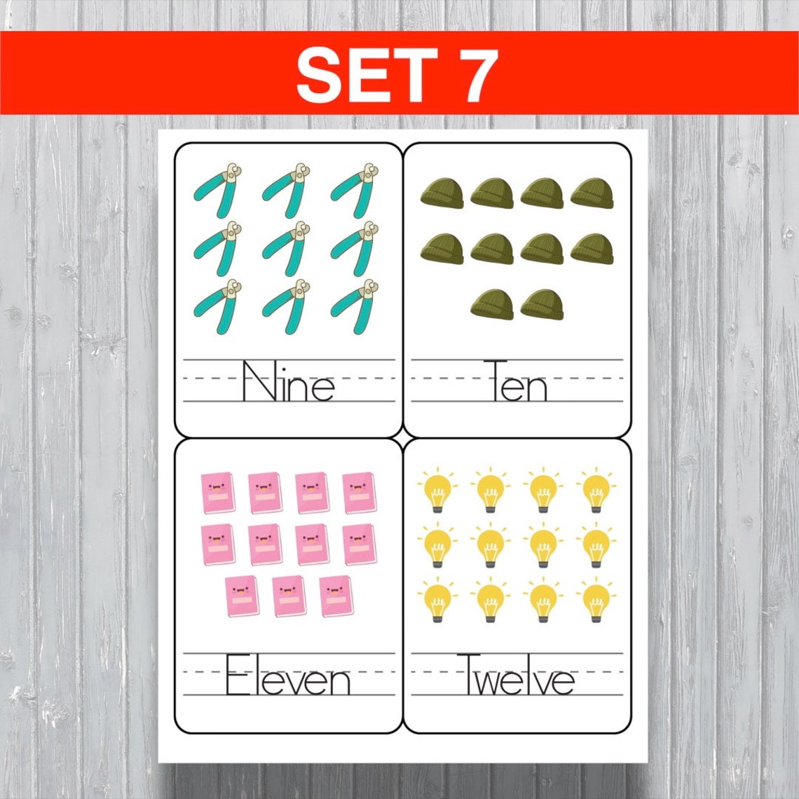 Alphabets and Numbers Flashcards Set, Montessori Flashcards, Pre-school ...