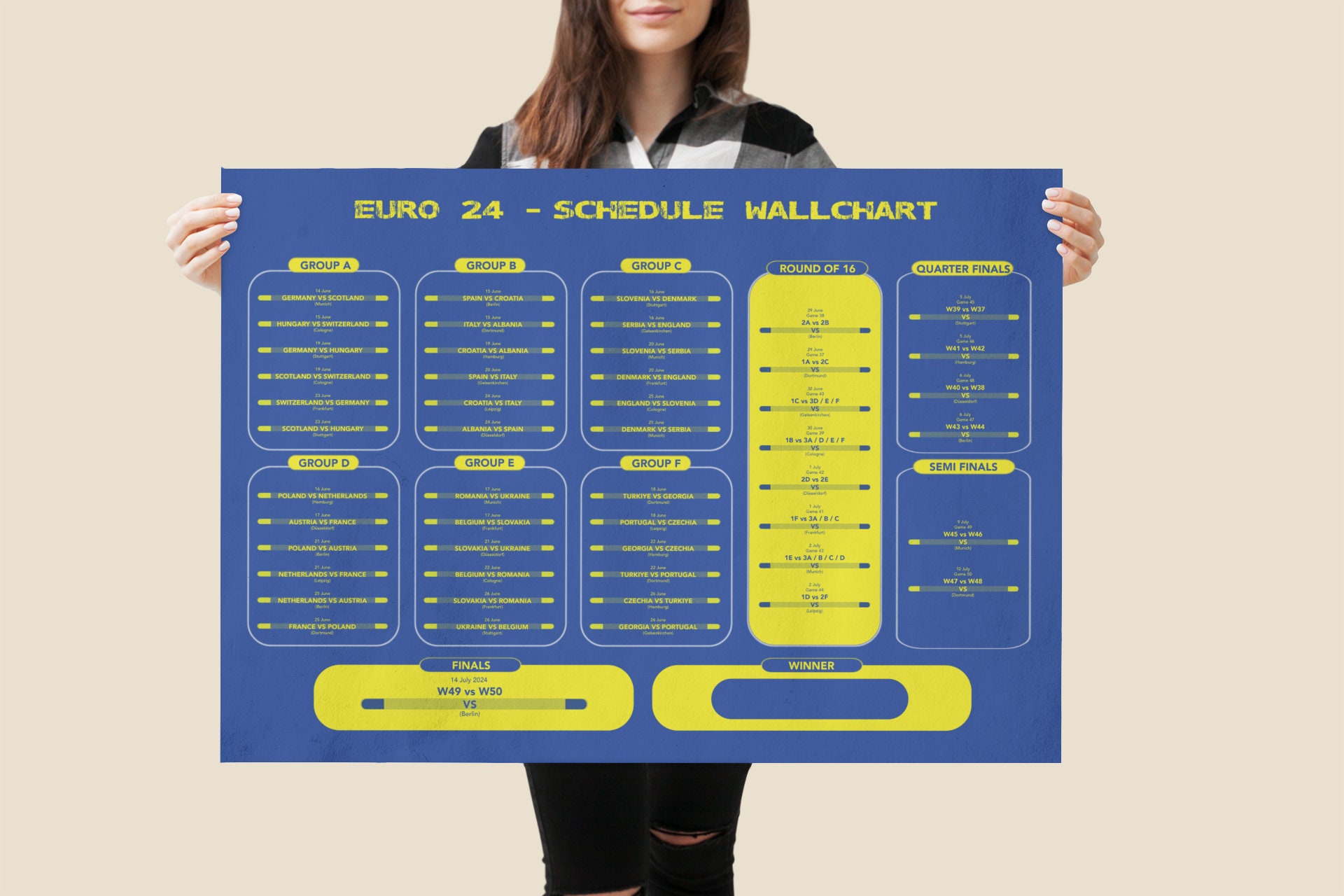 Euro 2024 Printable Wall Chart, Euro 24 Fixture Schedule, Euro 24 ...