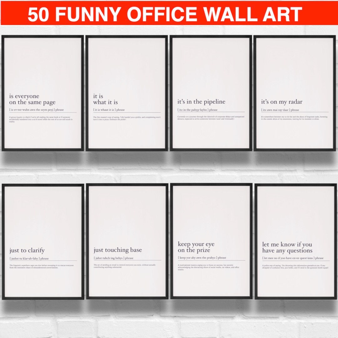 50 Funny Office Definition Wall Art Set, 50 Office Prints Mega Bundle ...