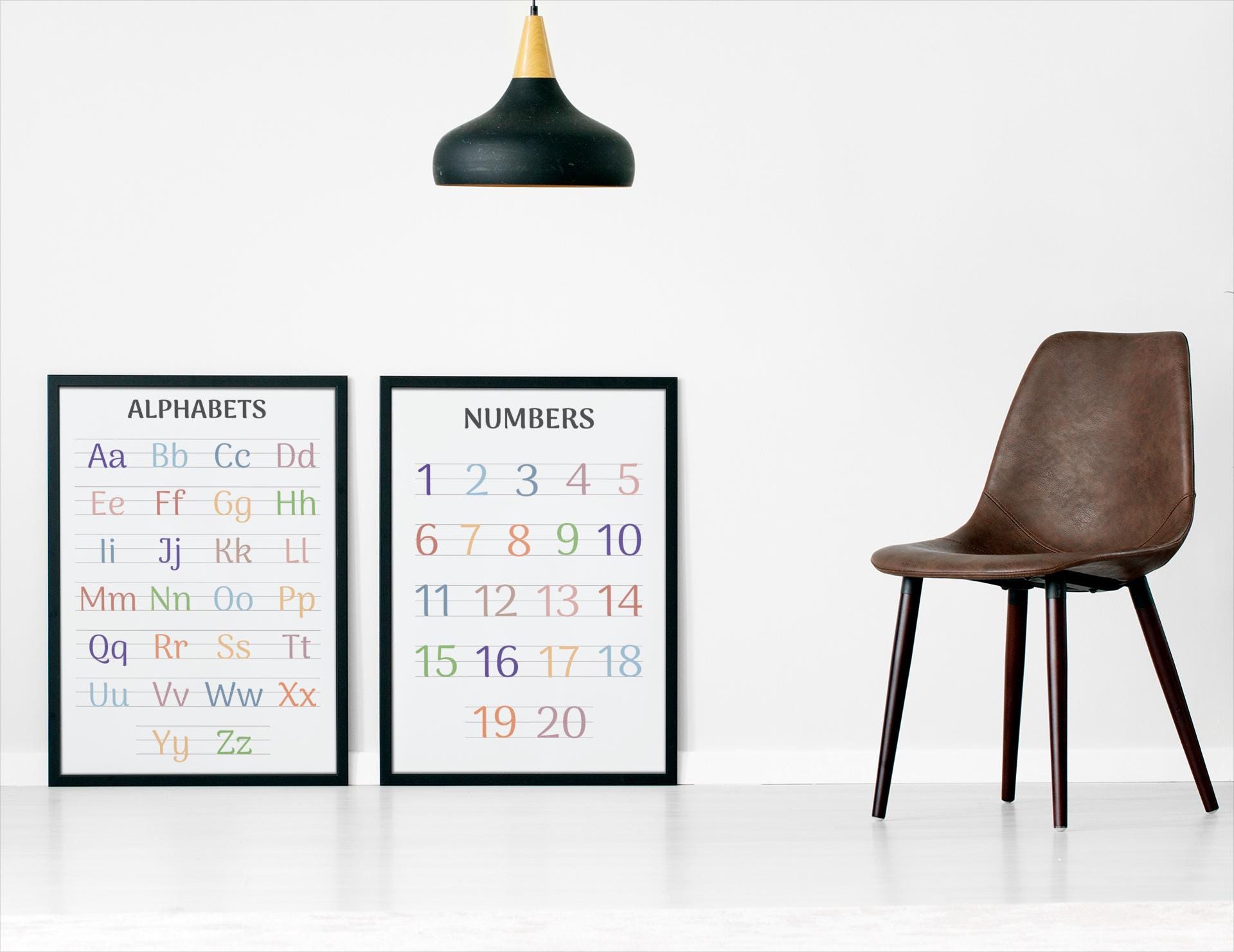 Alphabet and Numbers Poster Set: Educational Handwriting Chart (digital ...
