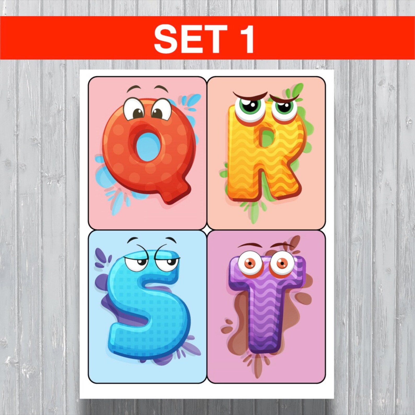 Alphabets and Numbers Flashcards Set, Montessori Flashcards, Pre-school ...