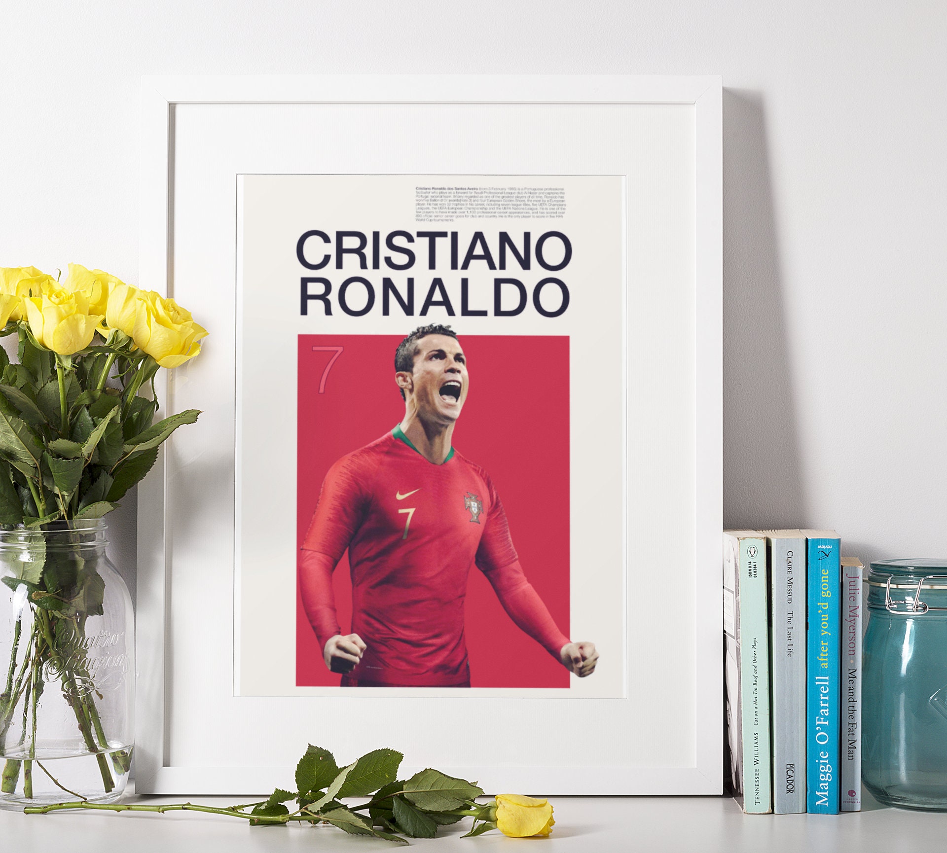 Cristiano Ronaldo Poster Wall Art, Football Art Print, Sports Fan Gift ...