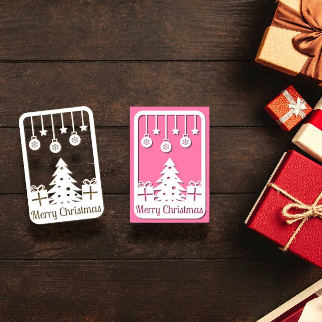 Christmas Paper Cut Card SVG Bundle: Vertical Templates (digital ...