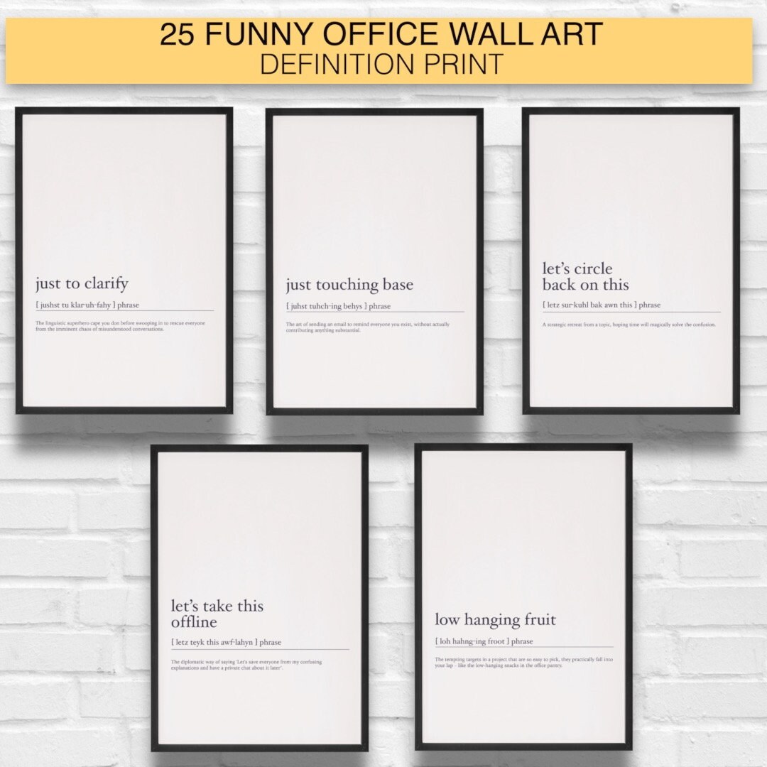 25 Funny Office Definition Wall Art Set, 25 Office Prints Mega Bundle ...