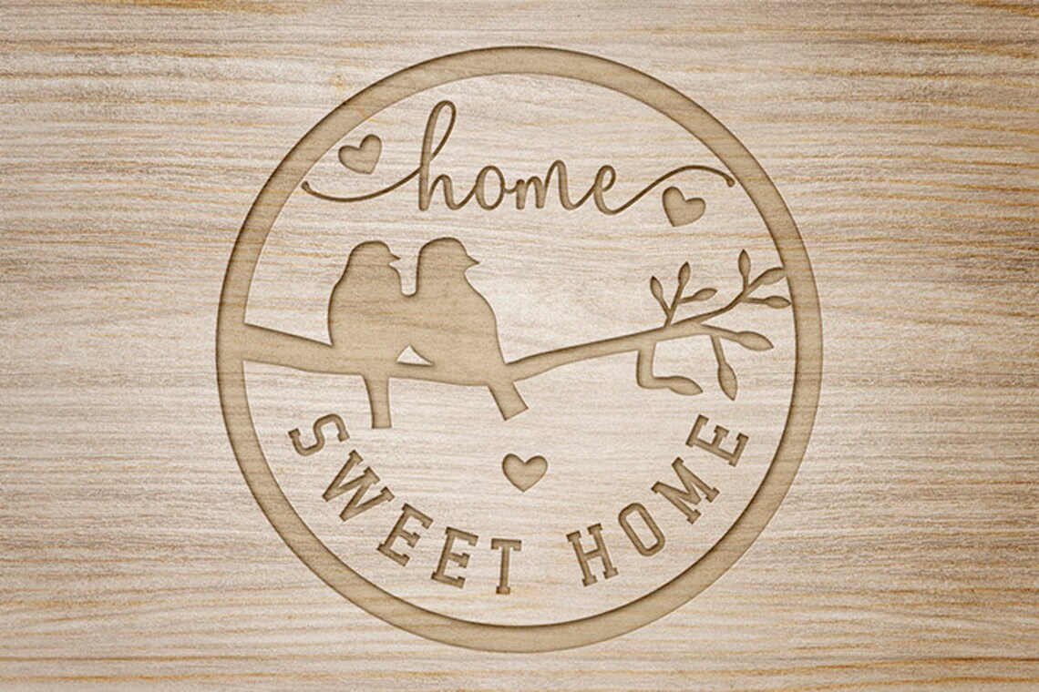 Laser Cut Round Door Sign SVG Bundle, Home Sweet Home Laser Cut File ...