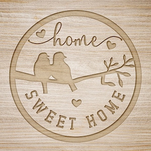 Laser Cut Round Door Sign SVG Bundle: Home & Welcome Designs (digital ...
