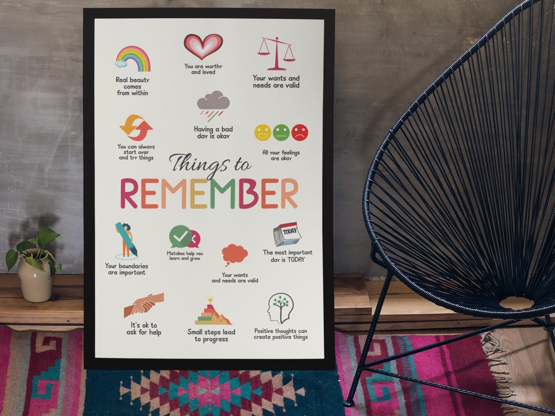 Things to Remember Poster: Positive Affirmations Wall Art (digital ...