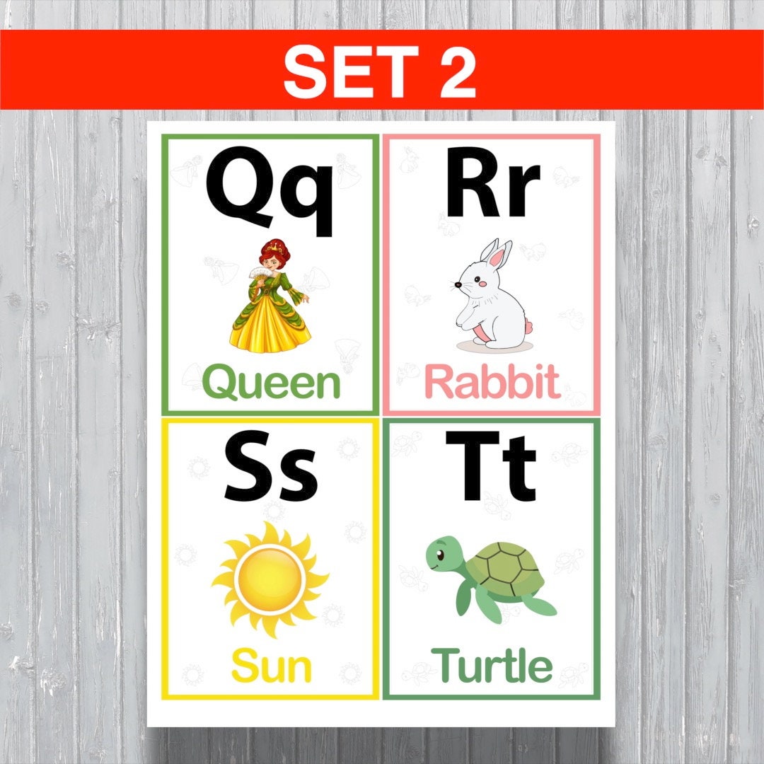 Alphabets and Numbers Flashcards Set, Montessori Flashcards, Pre-school ...