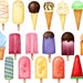 22 Ice Cream Popsicle Clipart PNG Bundle, Watercolor Popsicles Clipart ...