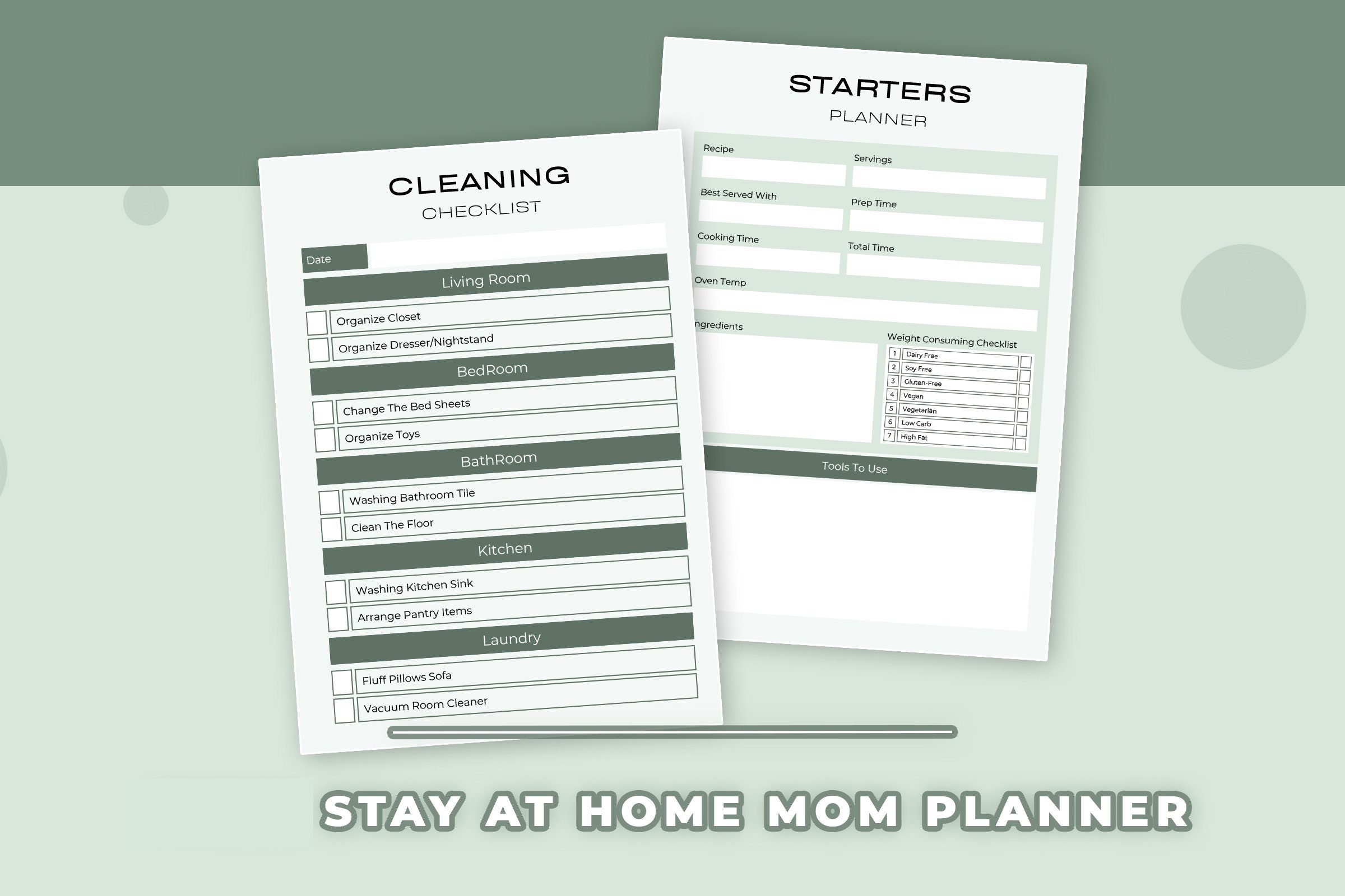Stay at Home Mom Planner, Printable Daily Mom Planner, Homemaker ...