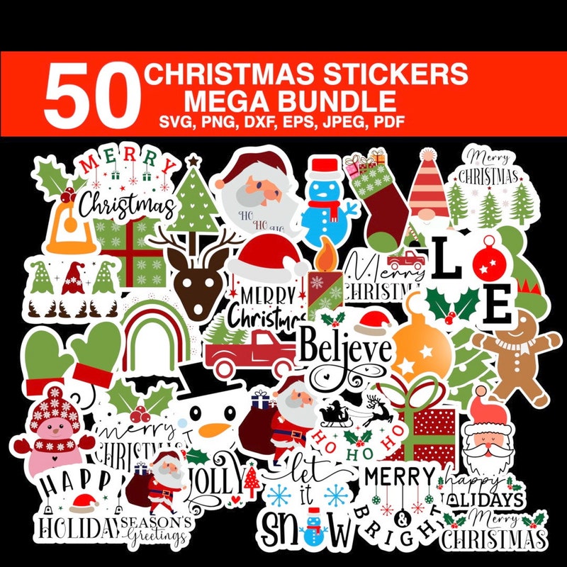 Christmas Stickers - Etsy