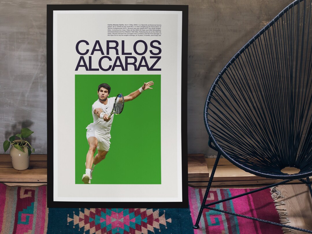 Carlos Alcaraz Poster Wall Art, Tennis Art Print, Sports Fan Gift ...