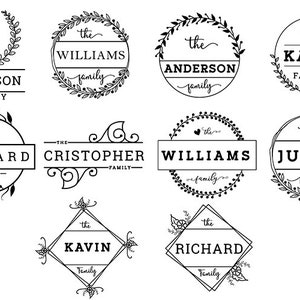 Family Name Monogram SVG Bundle: 10 Customizable Designs (digital ...
