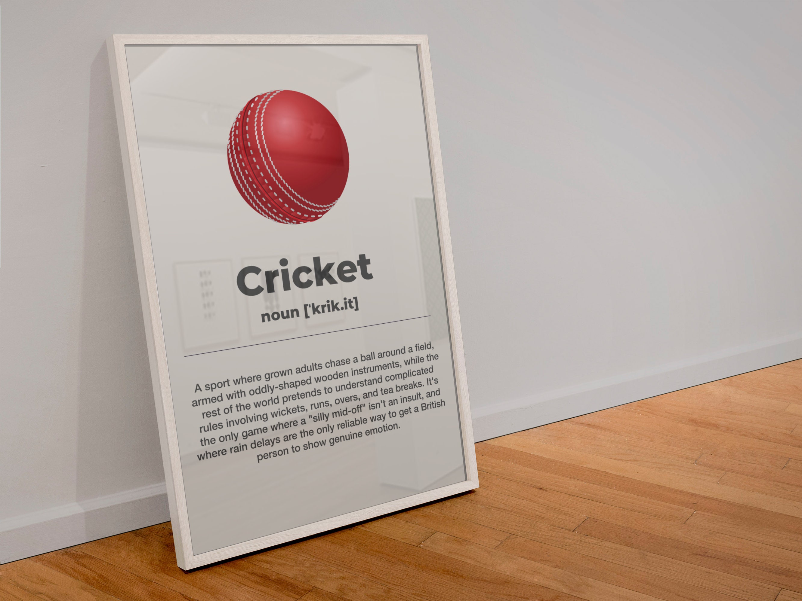 Funny Cricket Definition Wall Art Humorous Cricket Art Print - Etsy