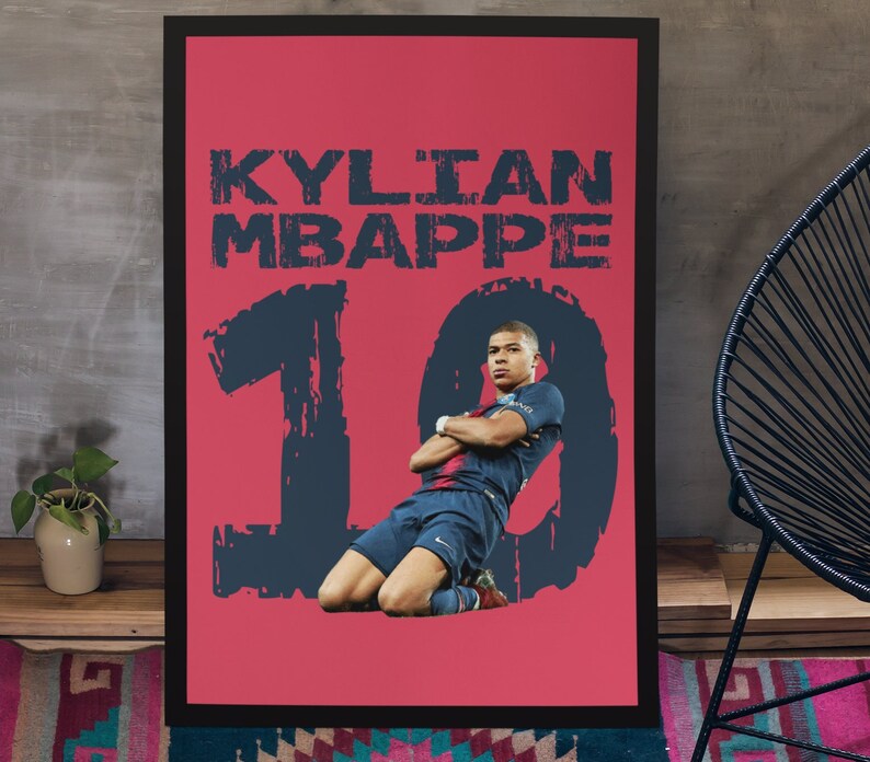 Kylian Mbappe Wall Art, Kylian Mbappe Poster, Sports Poster, Football ...
