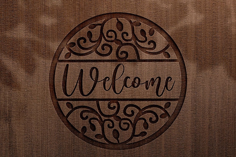 Laser Cut Round Door Sign SVG Bundle: Home & Welcome Designs (digital ...