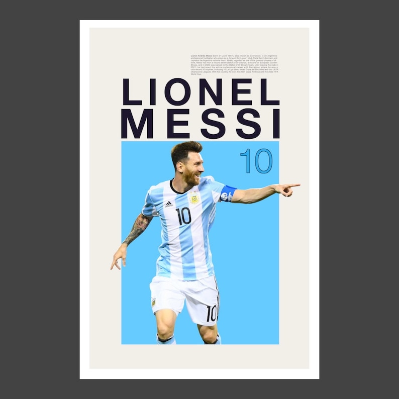 Messi and Ronaldo Poster, Minimalist Posters, Mid Century Modern ...