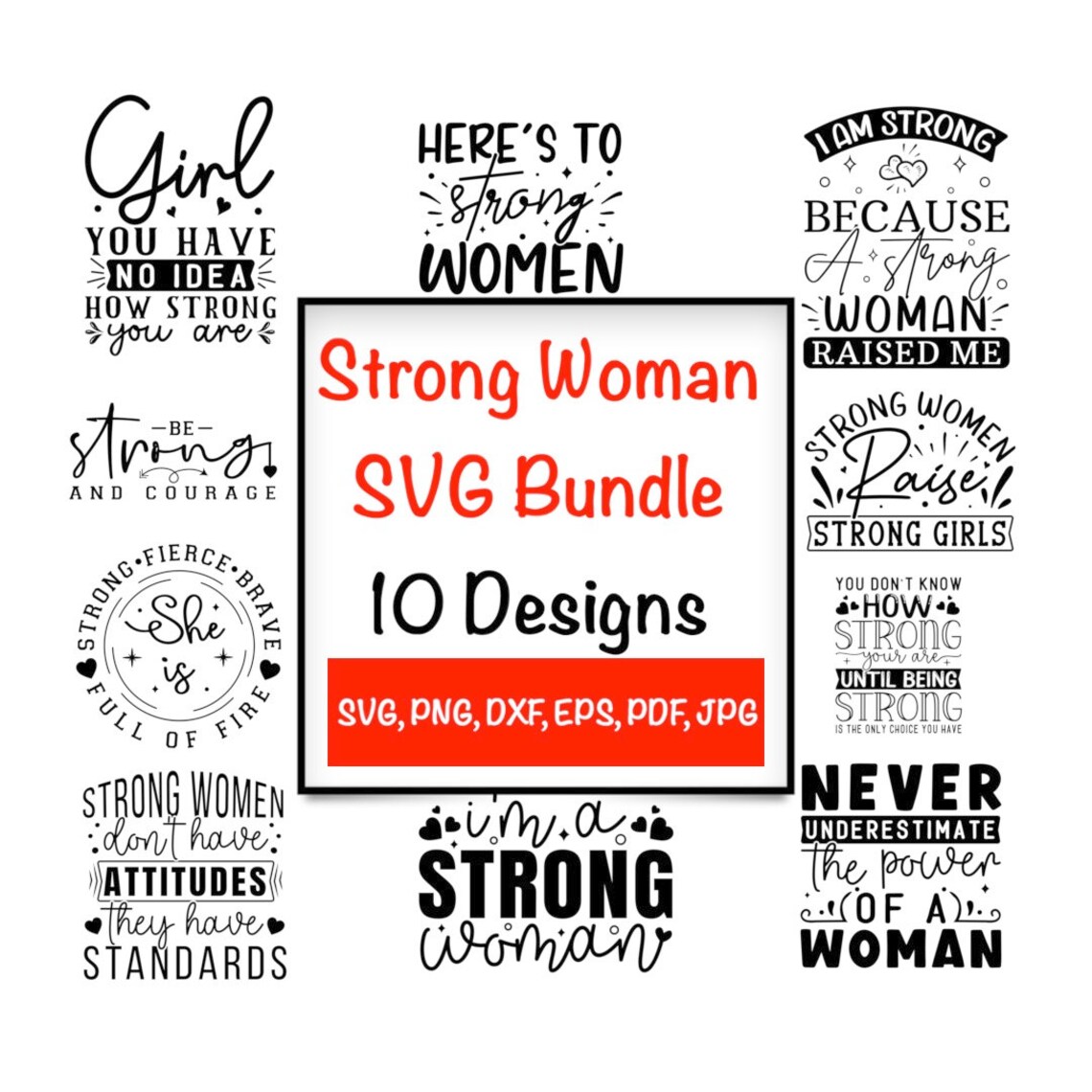 Strong Woman SVG Bundle, She is SVG, She is Strong SVG, Women ...