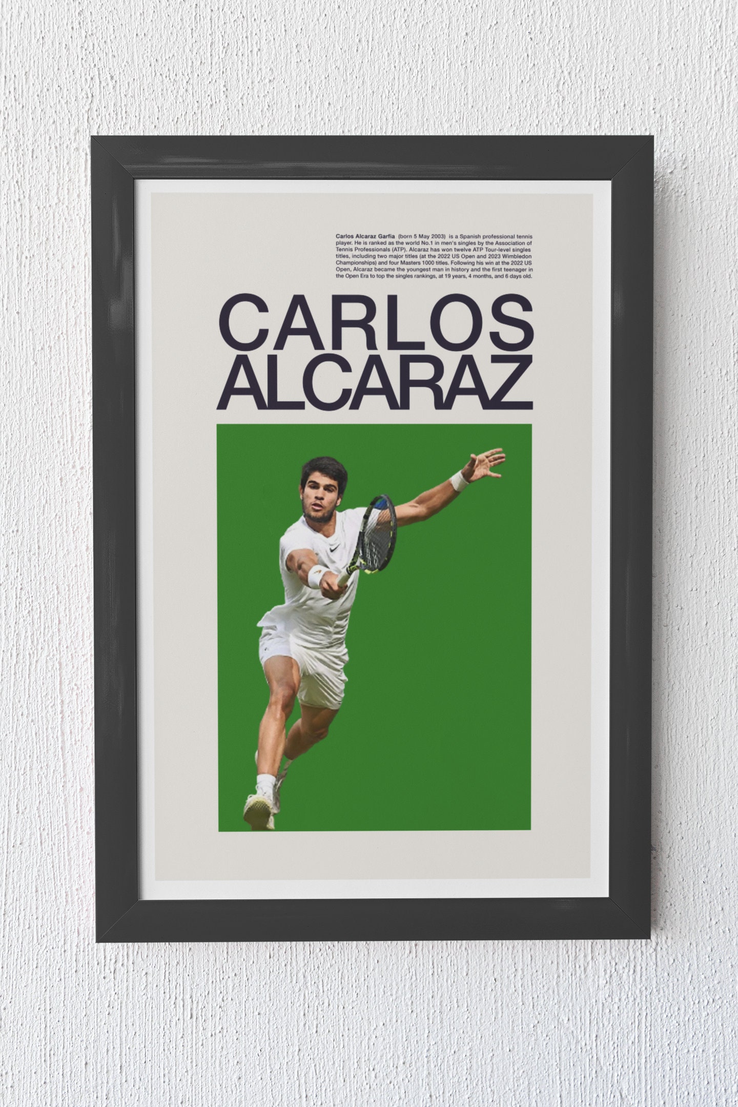 Carlos Alcaraz Poster Wall Art, Tennis Art Print, Sports Fan Gift ...