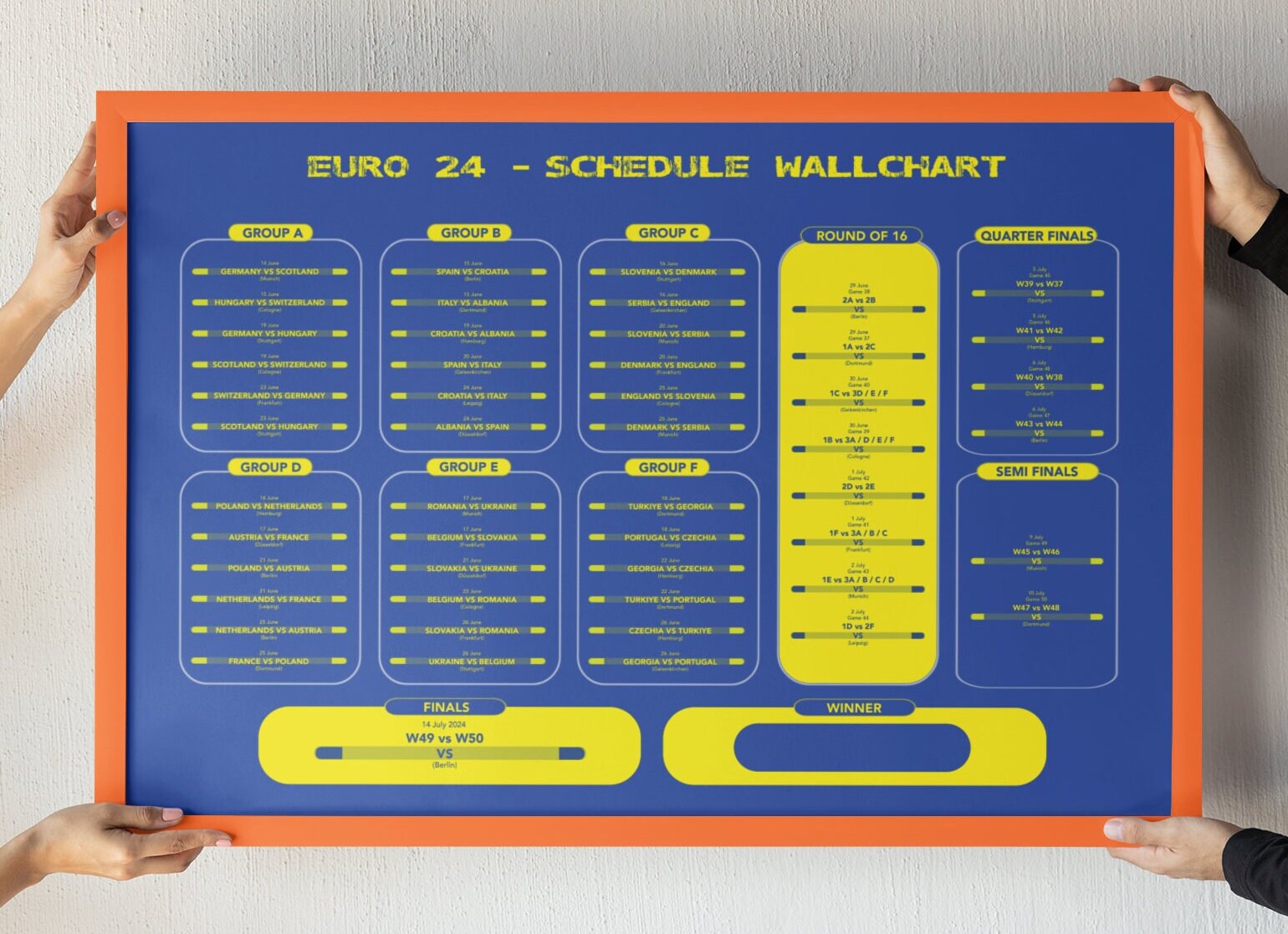 Euro 2024 Printable Wall Chart, Euro 24 Fixture Schedule, Euro 24 ...
