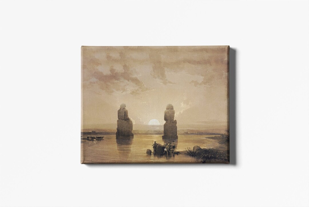 Vintage Egypt Statues of Memnon Wall Art Print | Antique Wall Art ...