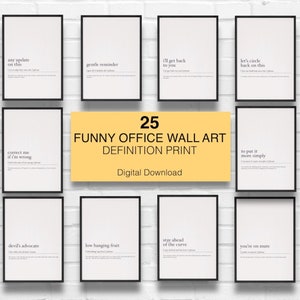 25 Funny Office Definition Wall Art Set, 25 Office Prints Mega Bundle ...