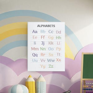 Alphabet and Numbers Poster Set: Educational Handwriting Chart (digital ...