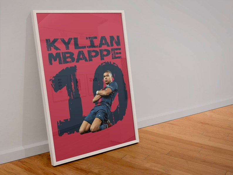 Kylian Mbappe Wall Art, Kylian Mbappe Poster, Sports Poster, Football ...