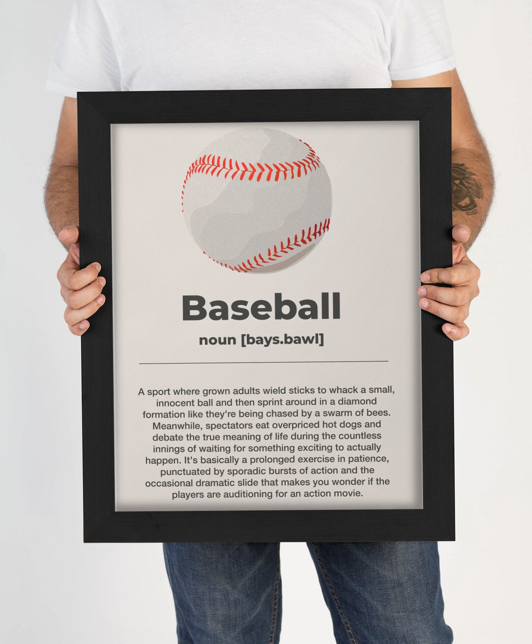 Funny Baseball Definition Art Print: Sports Game Room Decor (digital ...