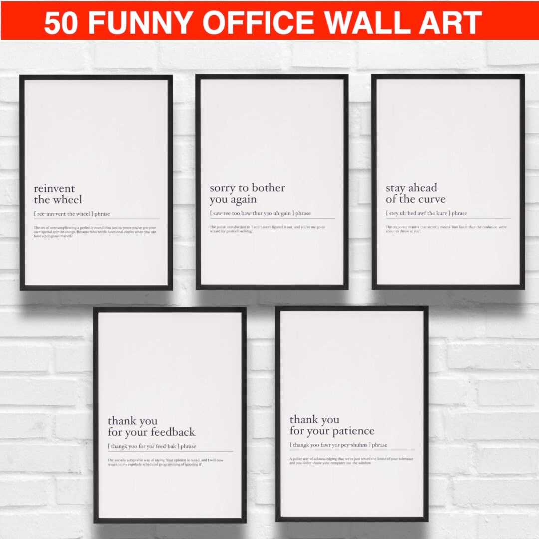 50 Funny Office Definition Wall Art Set, 50 Office Prints Mega Bundle ...
