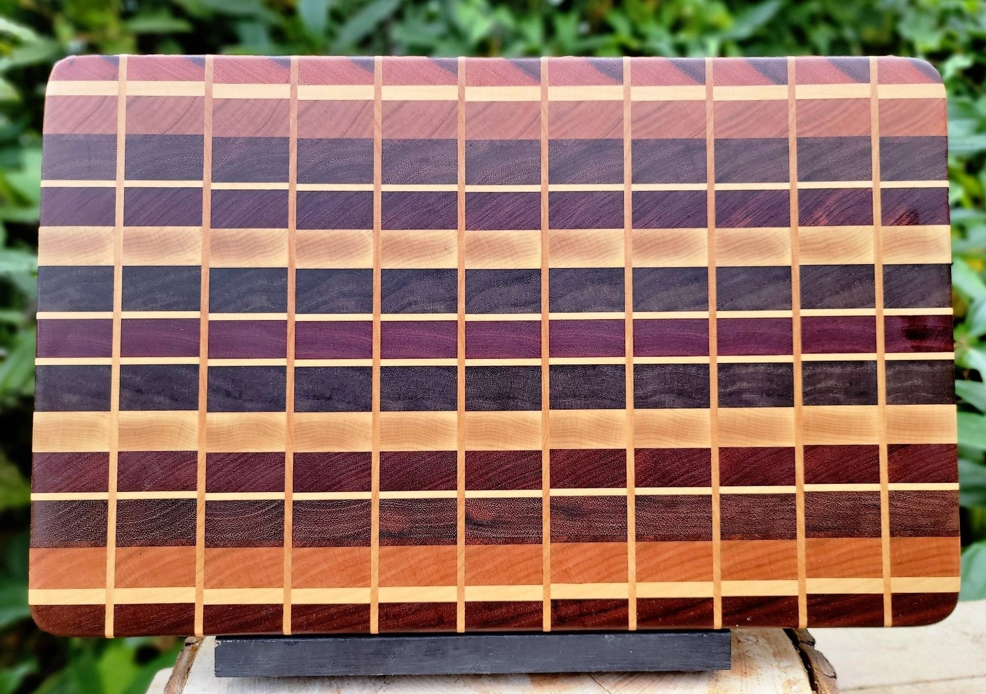 Multi-wood End Grain Board With Maple - Etsy