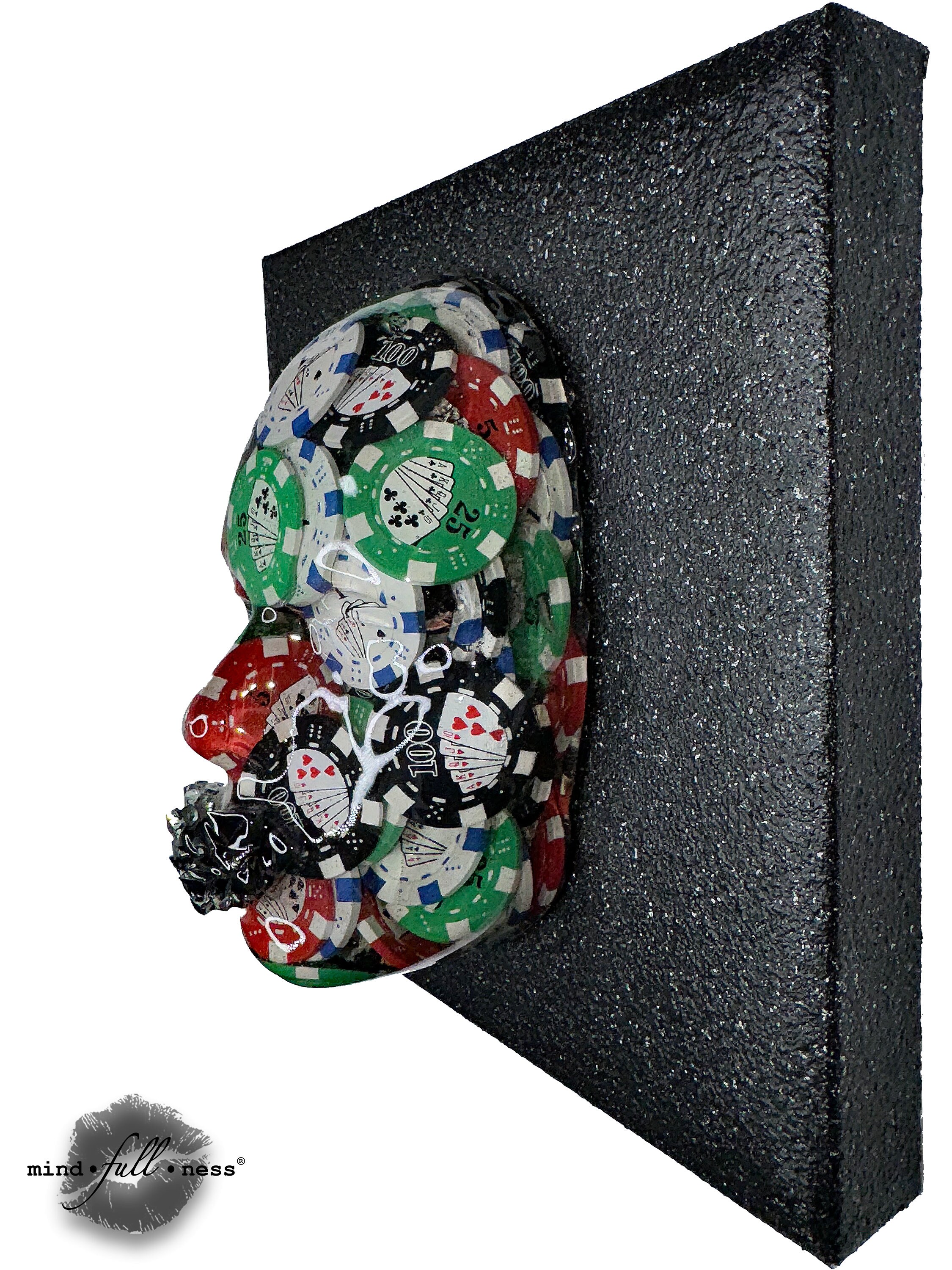 Poker Chips Face Sculpture Art, the Dealer Face Sculpture Art, 3D Face ...