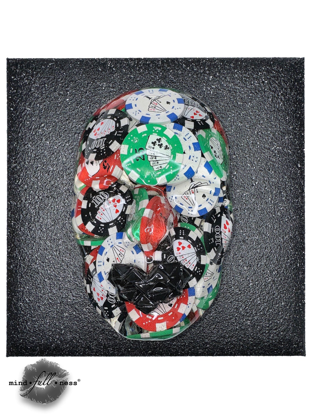 Poker Chips Face Sculpture Art, the Dealer Face Sculpture Art, 3D Face ...