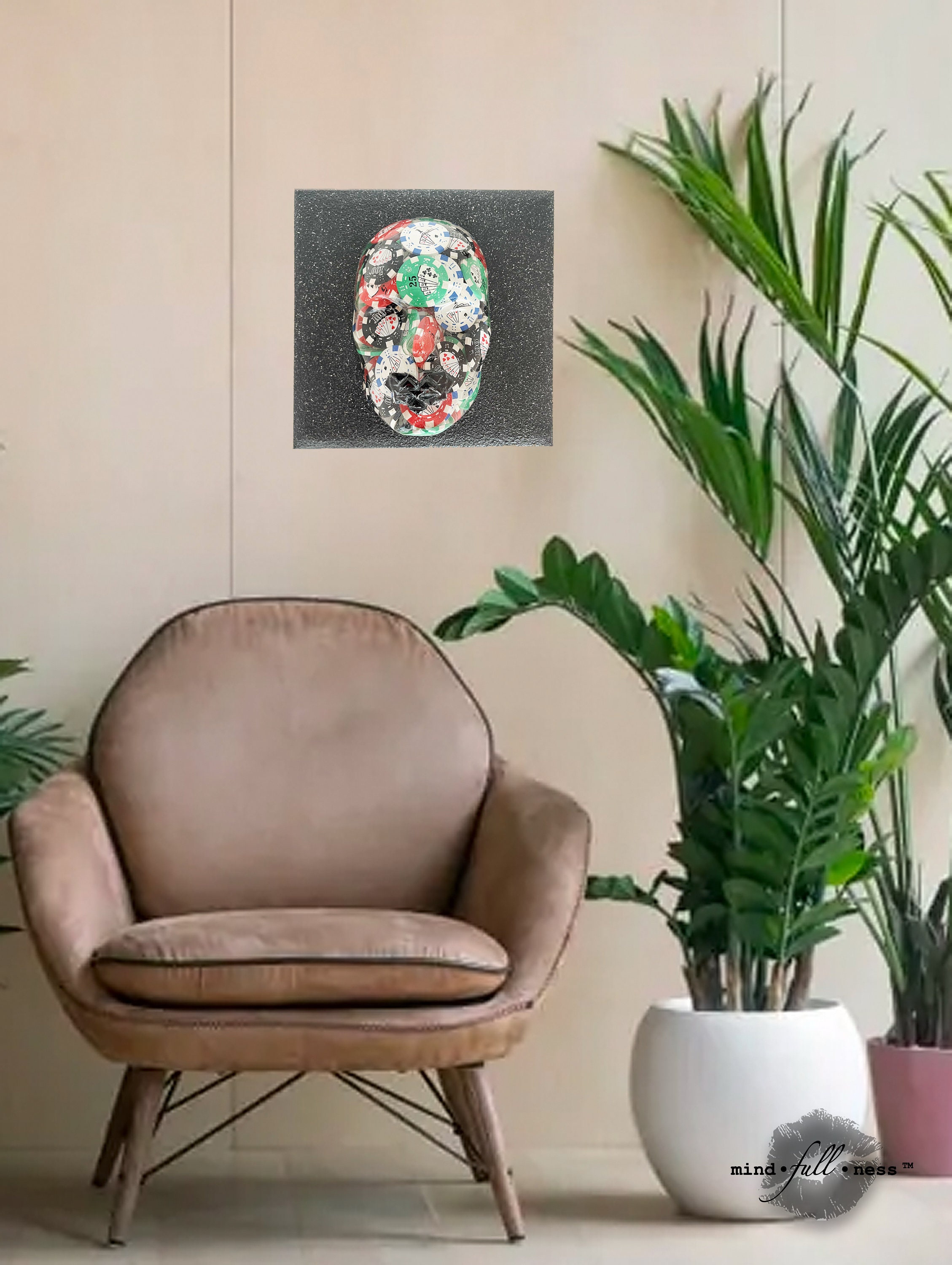 Poker Chips Face Sculpture Art, the Dealer Face Sculpture Art, 3D Face ...