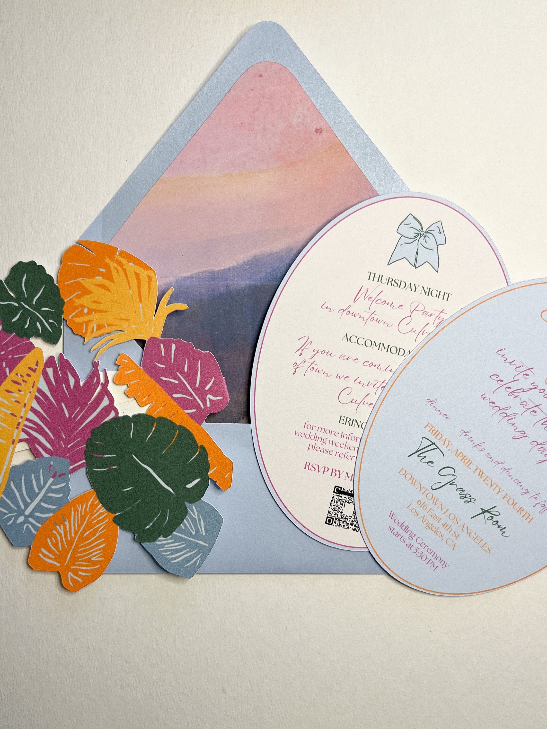 Colorful Wedding Invitations, Envelope Liners, Dye Cute Invitations ...
