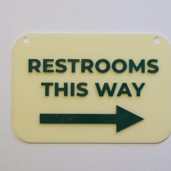 Restroom This Way Sign - Etsy
