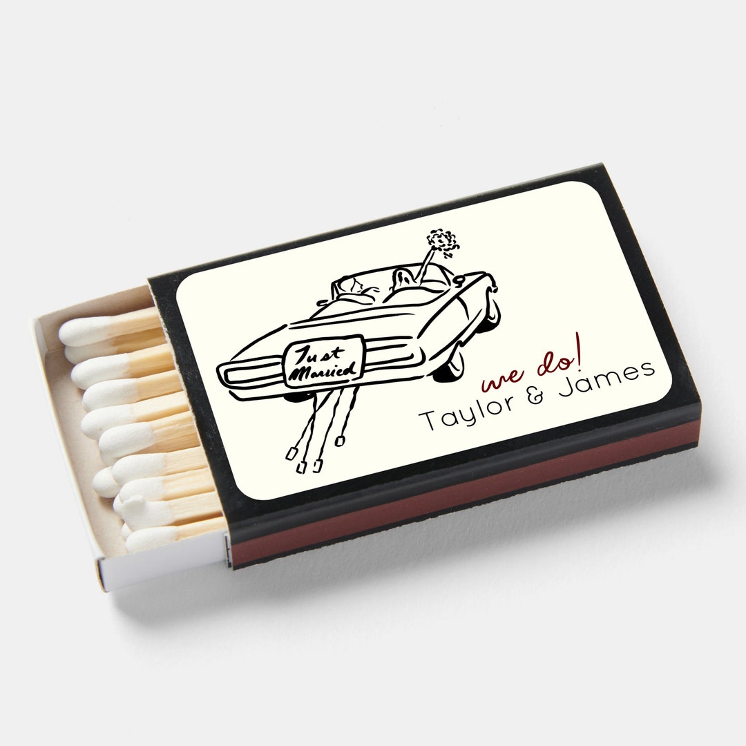 Wedding Favor Matches: Sketchy Car Design, Bulk (set of 50) - Etsy