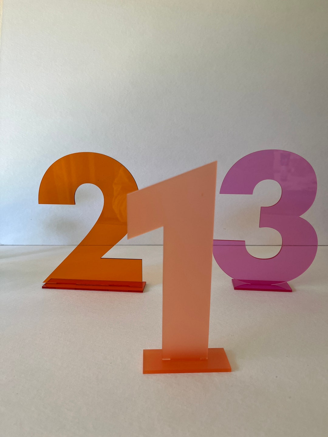 Modern Table Numbers, Custom Colorful Table Numbers for Wedding, Simple ...