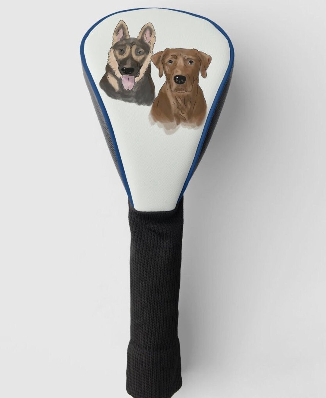 Father's Day Gift Custom Golf Head Cover With Two Pet Portrait With ...