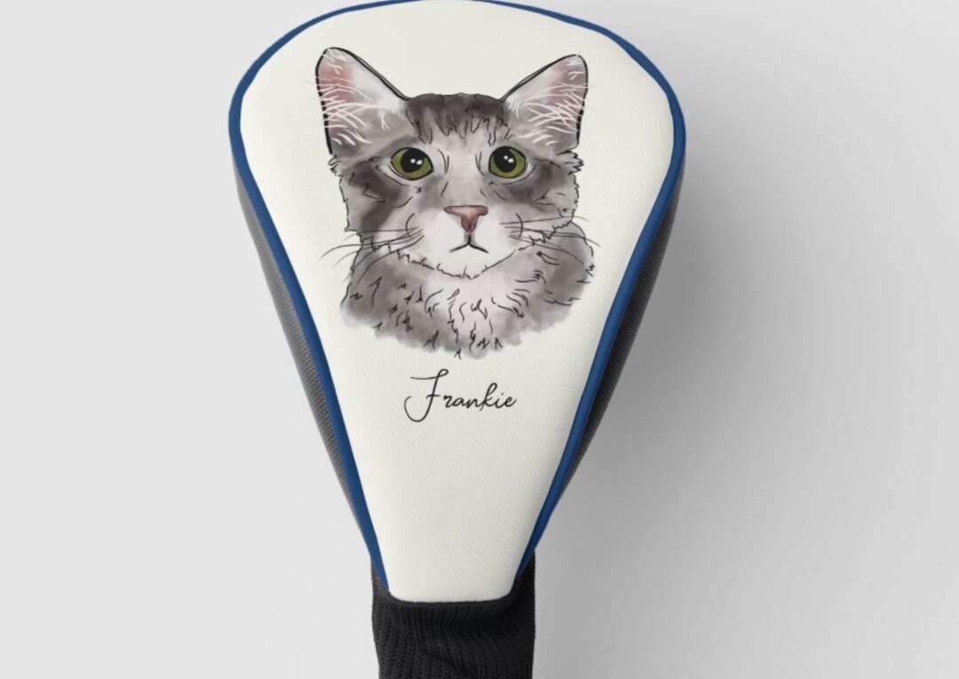 Father's Day Gift Custom Golf Head Cover With Cat Portrait With Color ...