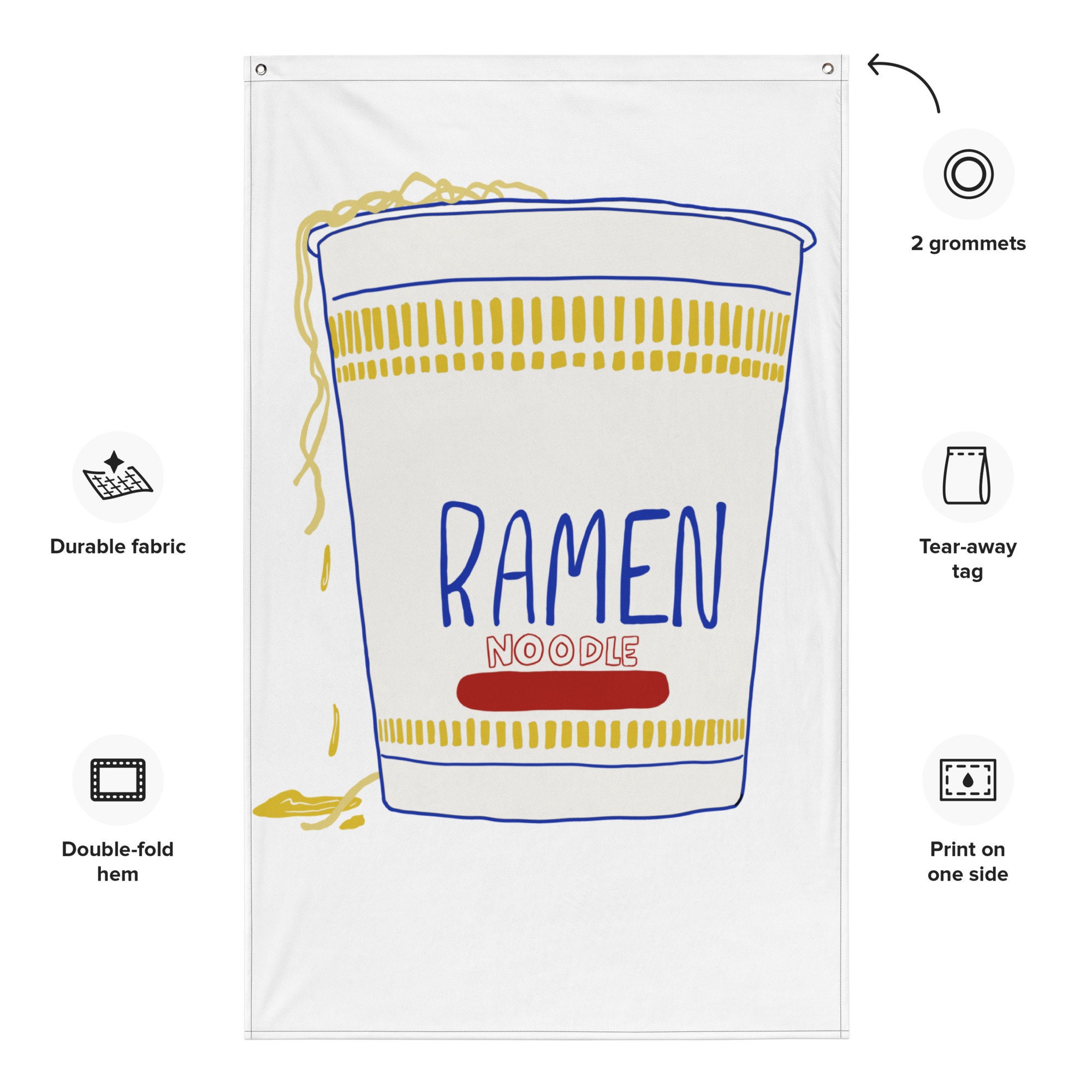 Ramen Noodle Flag Tapestry College Dorm Room - Etsy