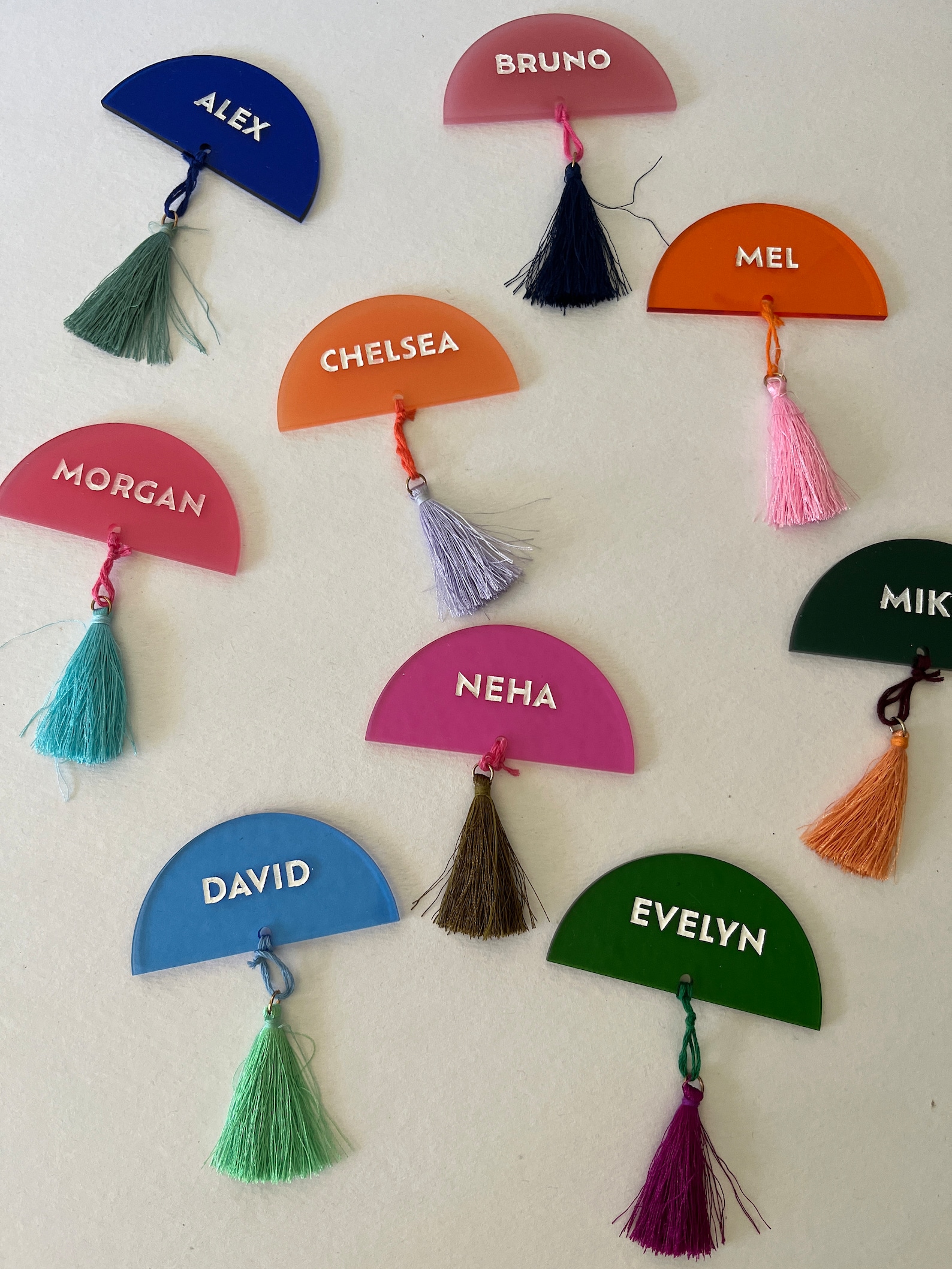 Colorful Acrylic Wedding Nameplates: Custom Dinner Place Cards - Etsy