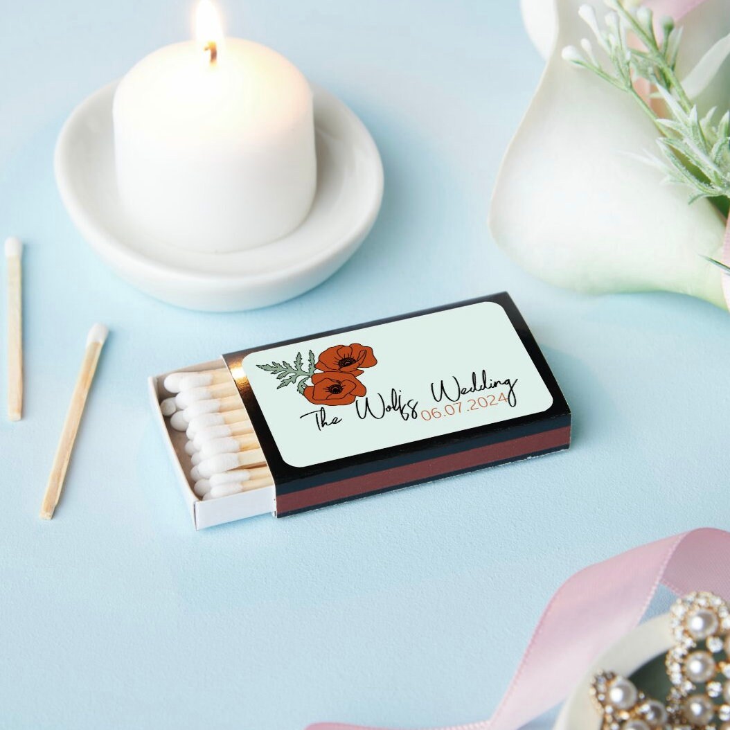 Poppy Flower Matchbox California Wedding Favors for Guests in - Etsy