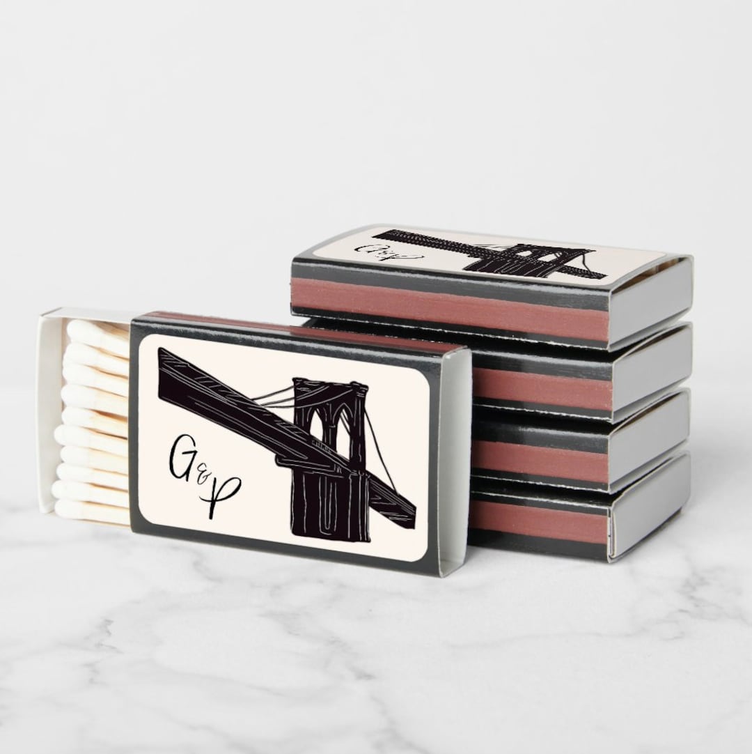 NYC Wedding Favors: Brooklyn Bridge Matchbox (bulk 50, Customizable) - Etsy
