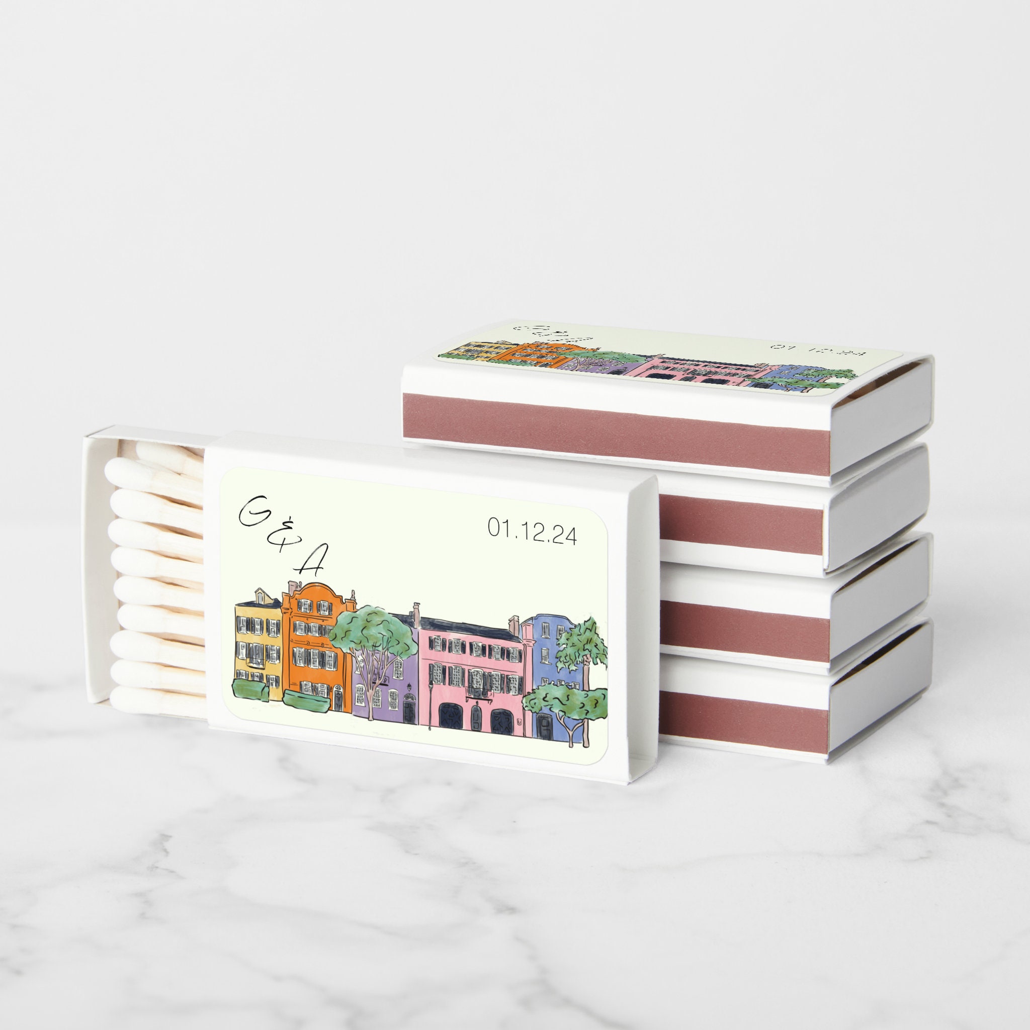 Custom Design for Matchbox, Digital File, Wedding Drawing, Host Drawing ...