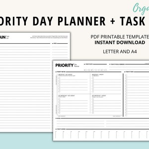 Priority Day Planner Task List PDF Printable Priority - Etsy